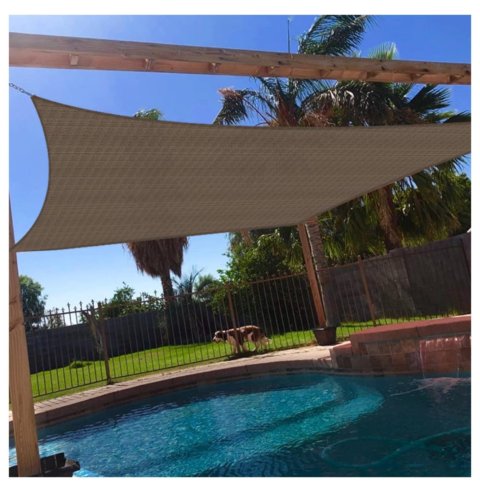 16' x 16' Sun Shade Sail Rectangle Outdoor Canopy Cover UV Block for ...