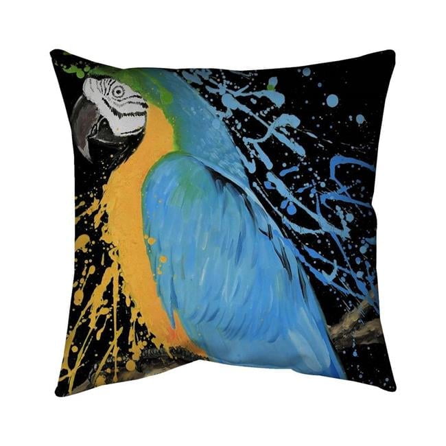 16 x 16 in. Blue Macaw Parrot-Double Sided Print Outdoor Pillow Cover ...