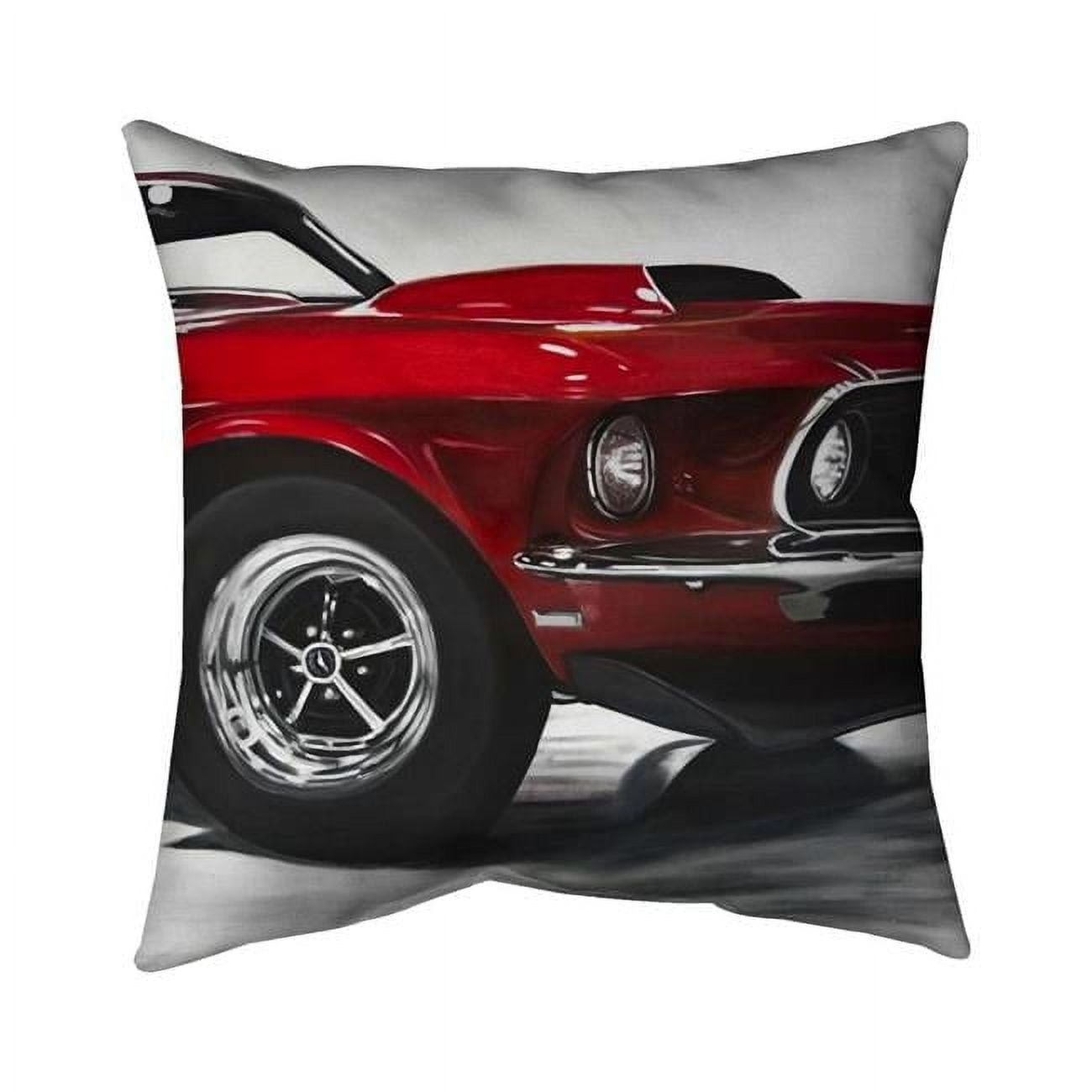 16 x 16 in. Classic Red Car-Double Sided Print Indoor Pillow Cover ...