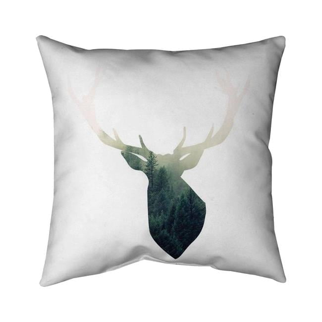16 x 16 in. Deer Head with Green Landscape Shape-Double Sided Print ...