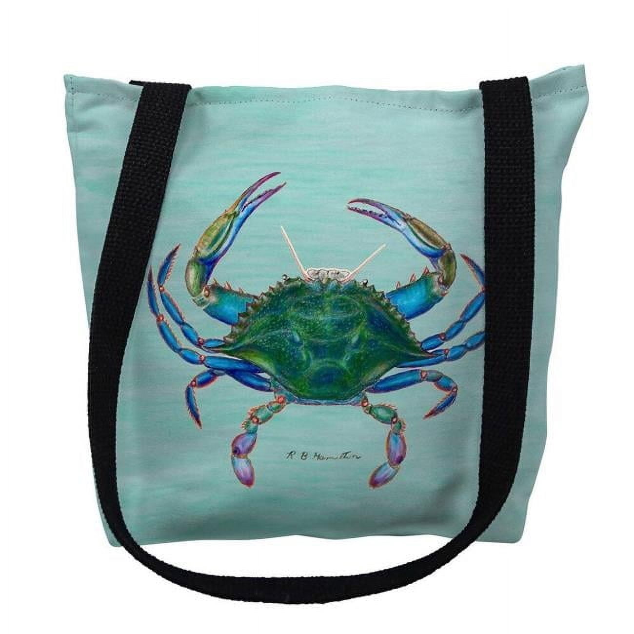 16 x 16 in. Female Blue Crab on Aqua Tote Bag - Medium - Walmart.com