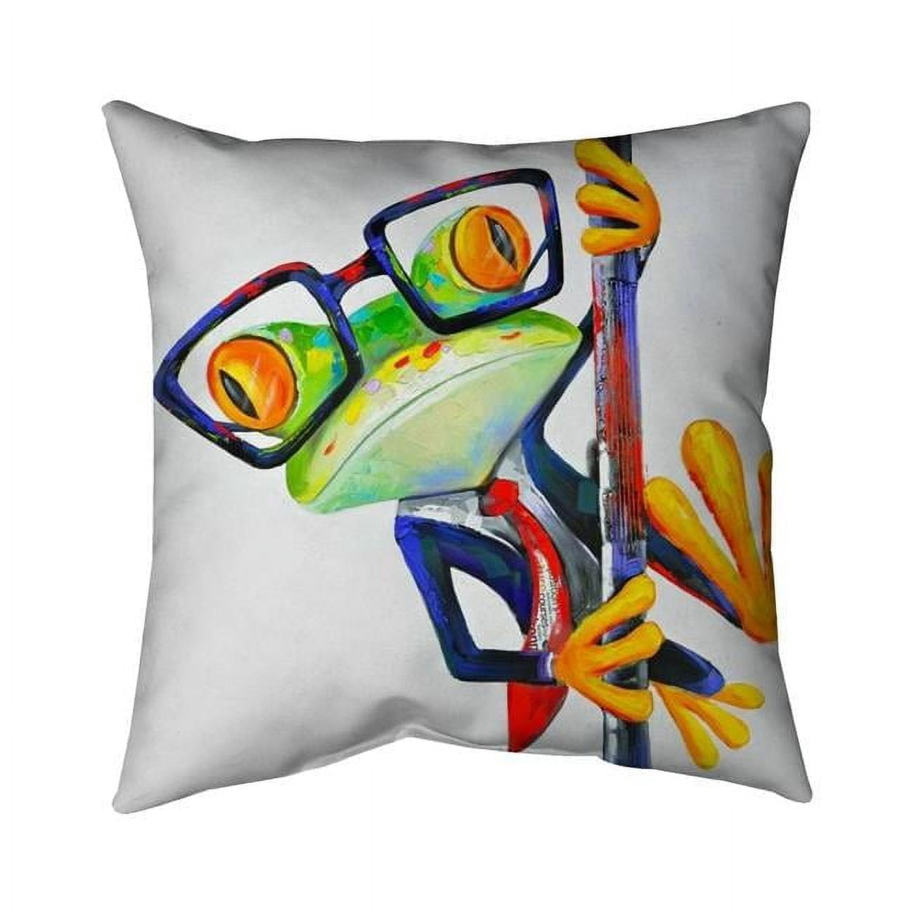 16 x 16 in. Funny Frog with Glasses-Double Sided Print Outdoor Pillow ...