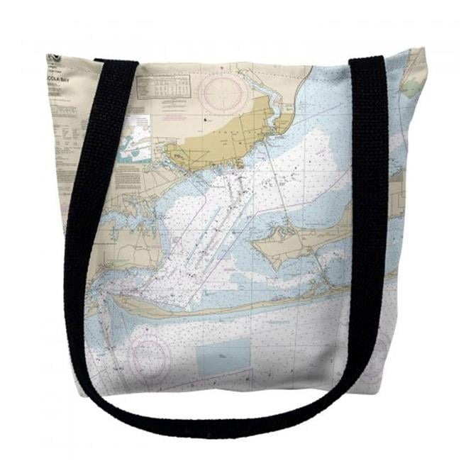 16 x 16 in. Pensacola Bay Florida Nautical Map Tote Bag - Medium ...