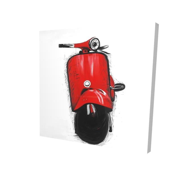 16 x 16 in. Red Italian Scooter-Print on Canvas - Walmart.com