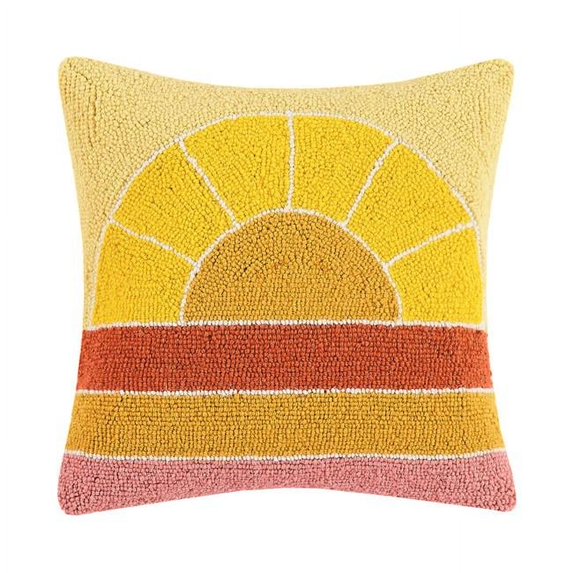 16 x 16 in. Retro Rainbow Poly Filled Hook Pillow, Multi Color ...