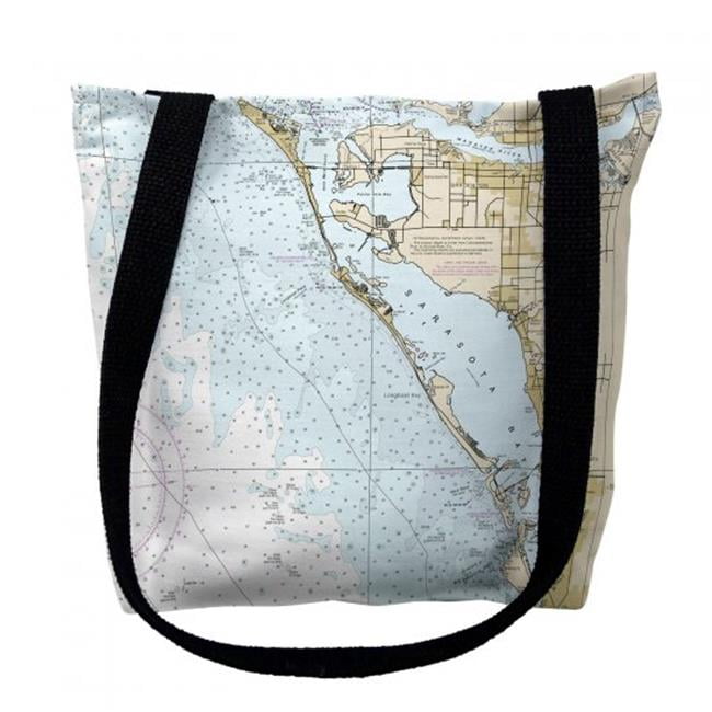 16 x 16 in. Sarasota Bay Florida Nautical Map Tote Bag - Medium ...