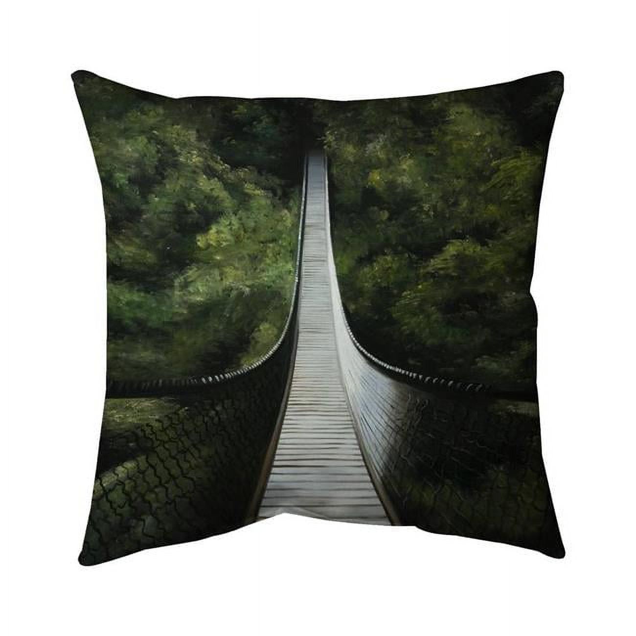 16 x 16 in. Suspended Bridge in the Forest-Double Sided Print Outdoor ...