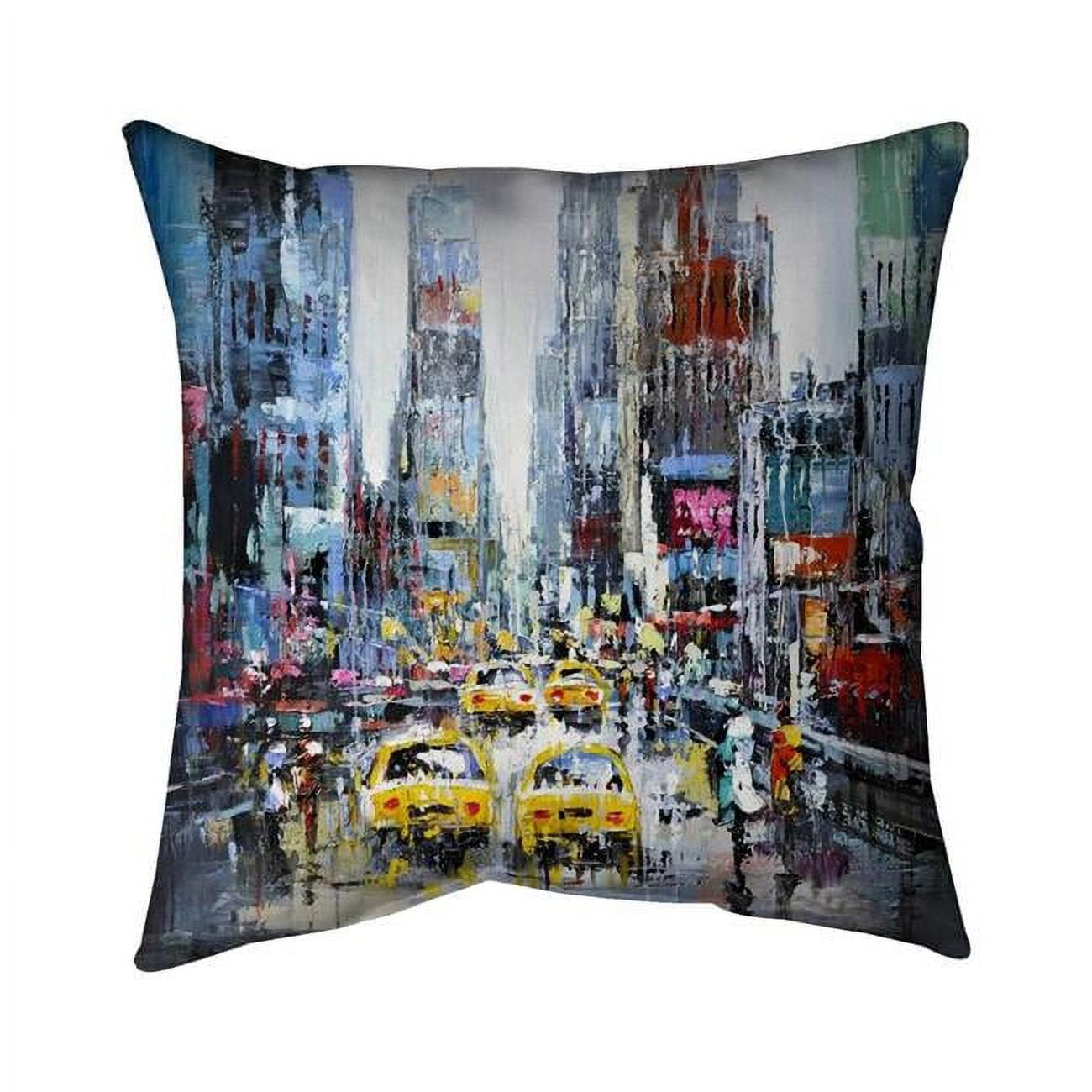 16 x 16 in. Urban Scene with Yellow Taxis-Double Sided Print Indoor ...
