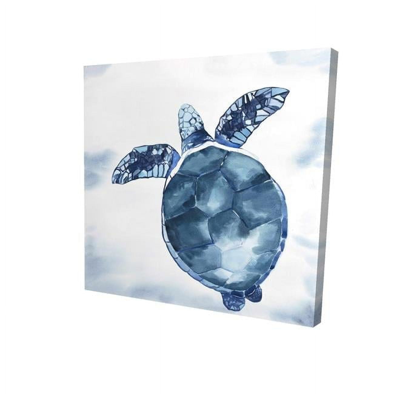16 x 16 in. Watercolor Blue Turtle-Print on Canvas - Walmart.com