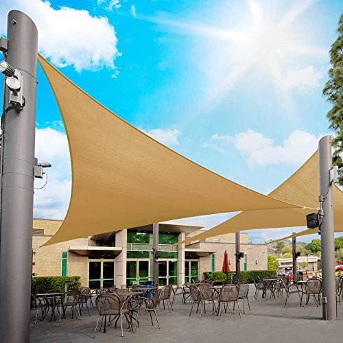 16' x 16' x 16' Sand Beige Triangle Sun Shade Sail Canopy Outdoor ...