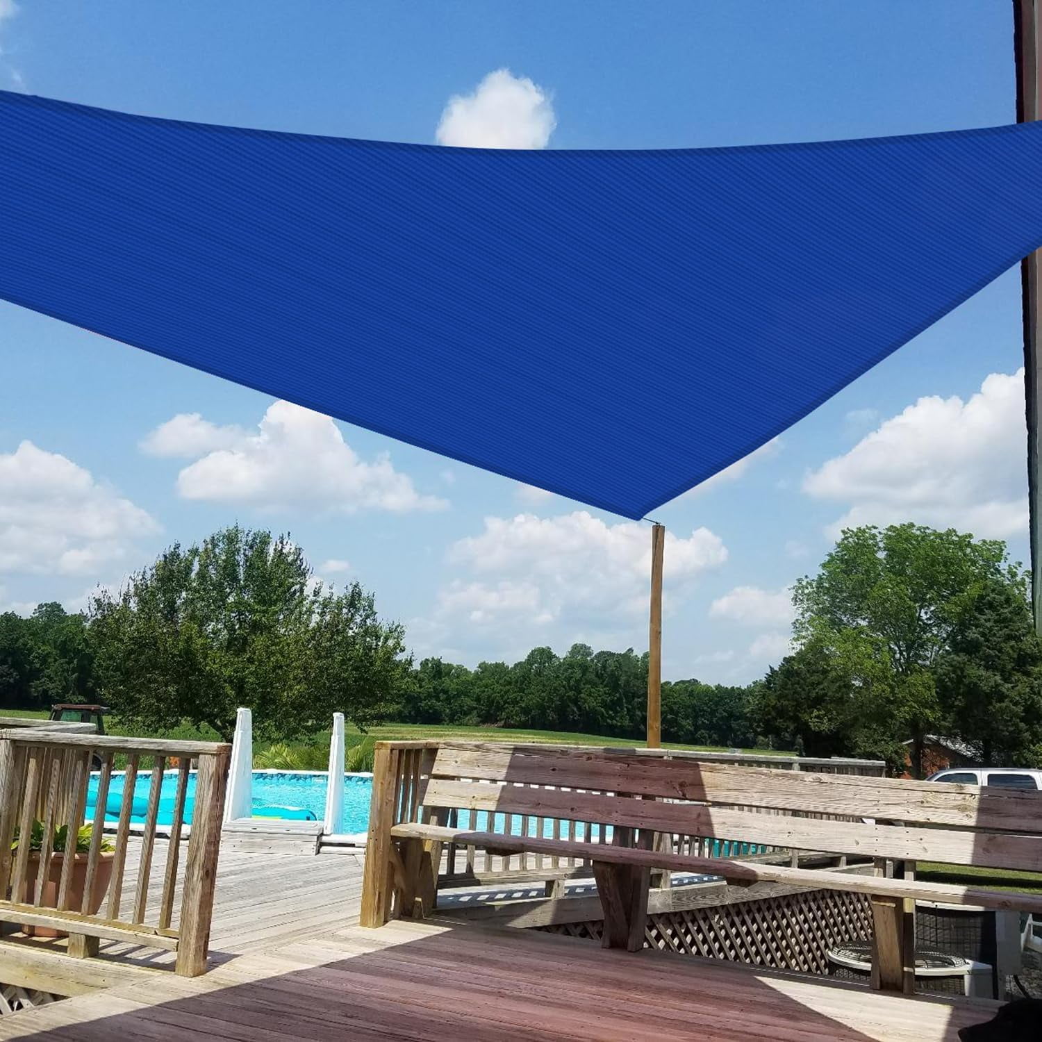 16' x 16' x 16' Sun Shade Sail Triangle Outdoor Canopy Cover UV Block for Backyard Porch Pergola ...