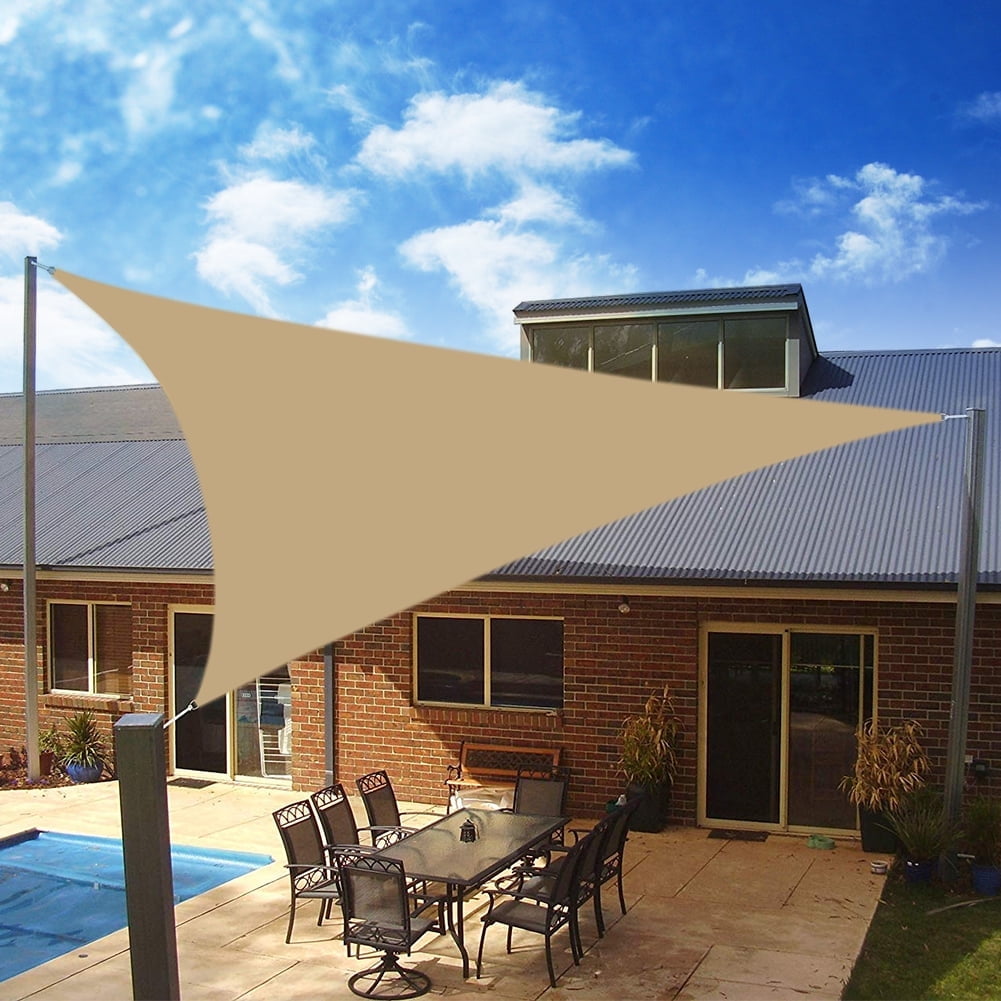 16' x 16' x 16' Triangle Waterproof Sun Shade Sail Outdoor Canopy Cover ...