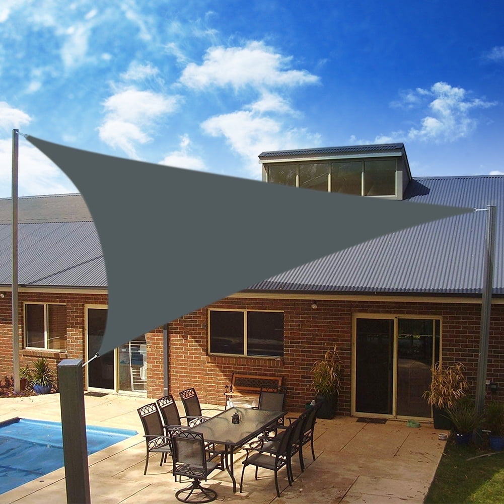16' x 16' x 16' Triangle Waterproof Sun Shade Sail Outdoor Canopy Cover ...