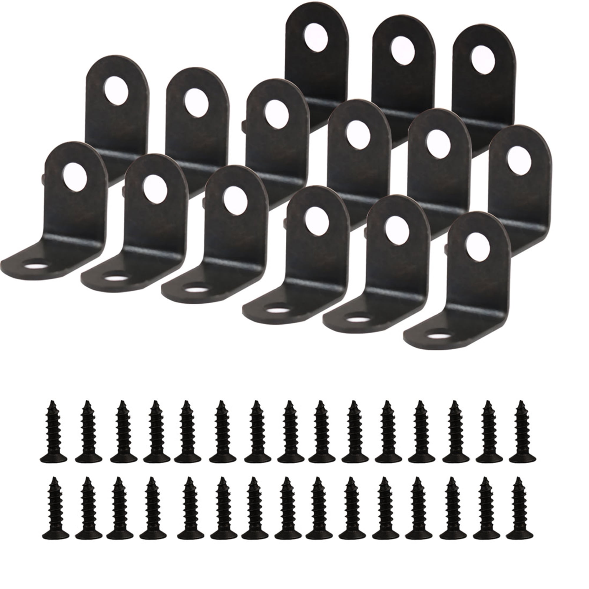 16 x 16mm Angle Bracket Metal Black L Shaped Angle Brackets Corner ...