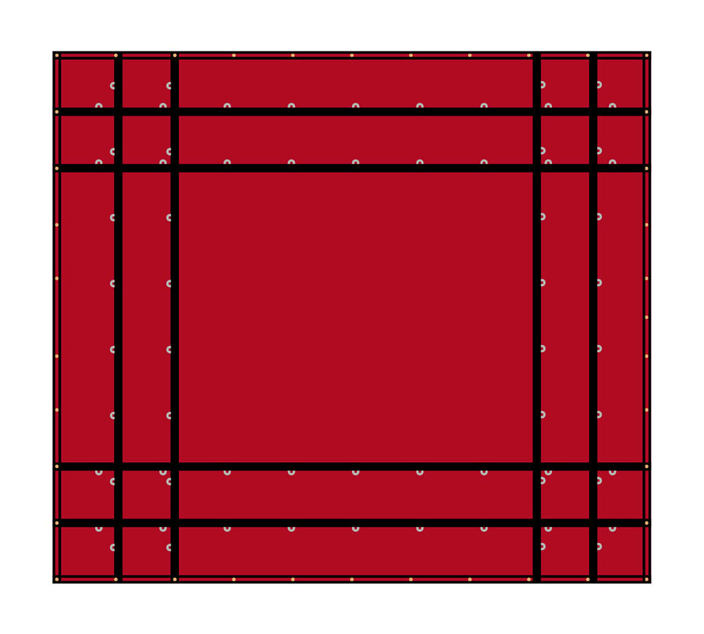 16' x 18' Flatbed Truck 18 Oz Steel Tarp with 4 FT Drop - Red Heavy ...