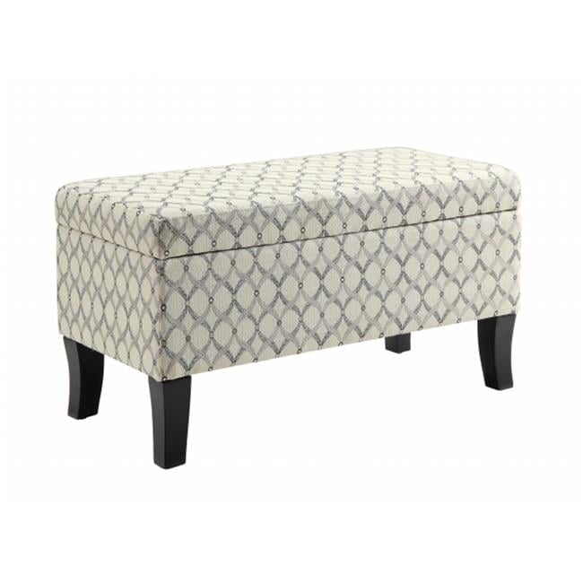 16 x 18 x 32 in. Winslow Storage Ottoman, Ribbon Pattern Fabric ...