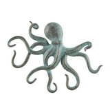 DecMode 16 x 2 Blue Polystone Distressed Patina Octopus Sculpture with ...