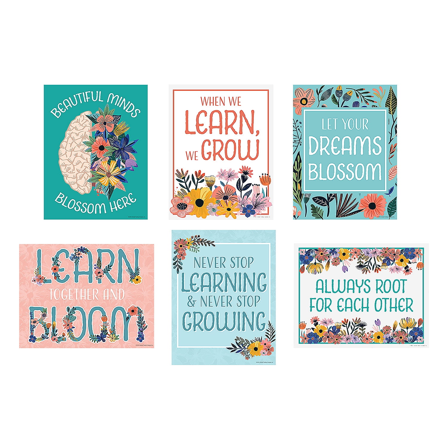 16" x 20 3/4" Growing Minds Motivational Message Wall Posters Set - 6 ...