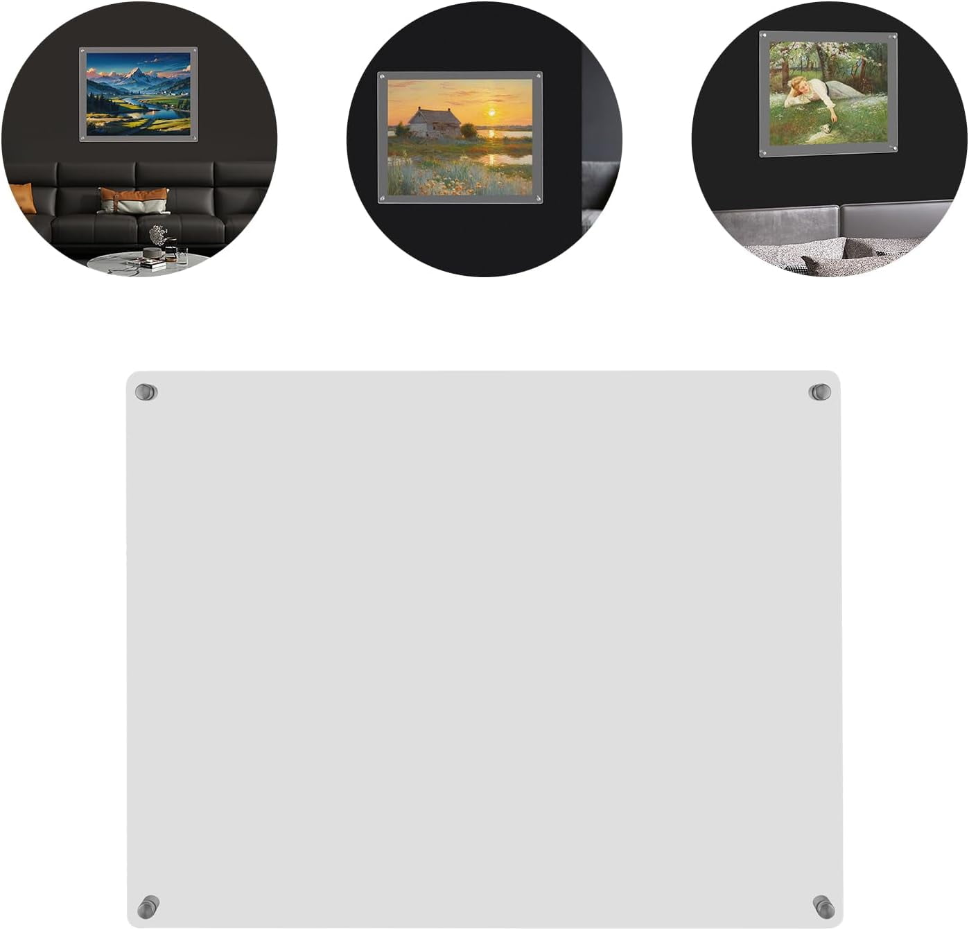 16" x 20" Acrylic Picture Frame, Clear Wall Mount Frameless Picture ...
