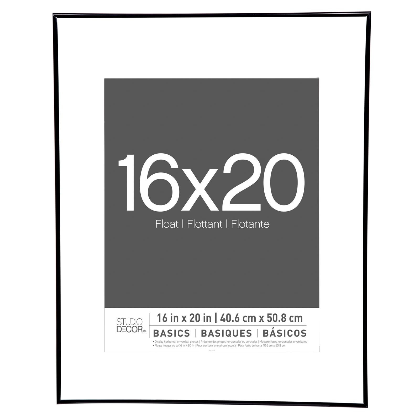 16" x 20" Basics Black Multipurpose Thin Float Picture Frame by Studio ...