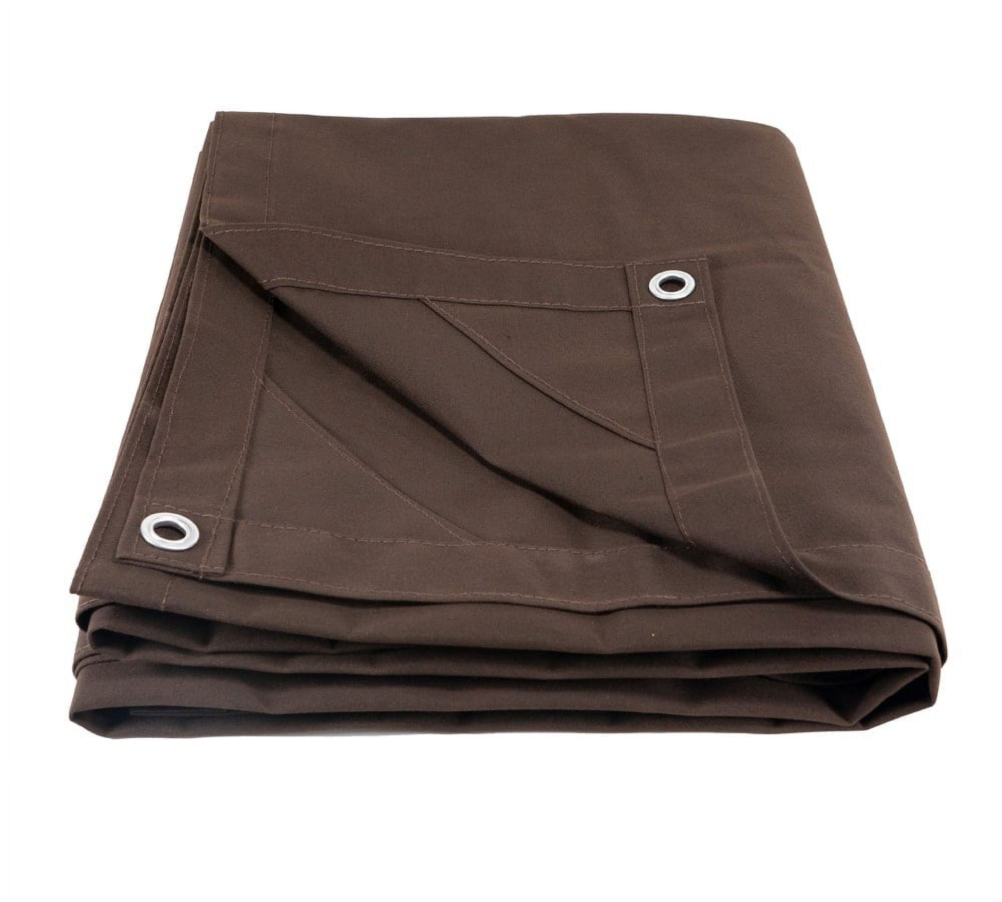 16' x 20' Dark Brown 12oz Canvas Tarp with Grommets - Water Resistant ...