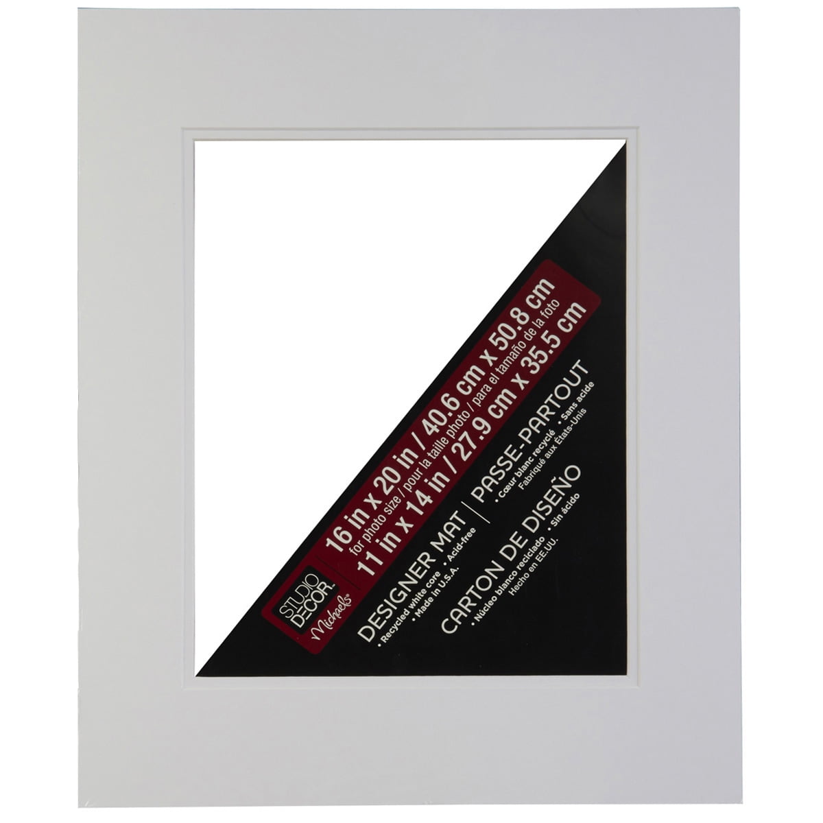 16" x 20" White Double Mat with 11" x 14" Opening by Studio Décor ...