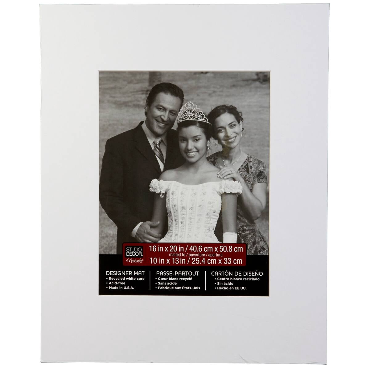 Studio Decor 16" x 20" White Mat with 10" x 13" Opening - Acid Free Mat ...
