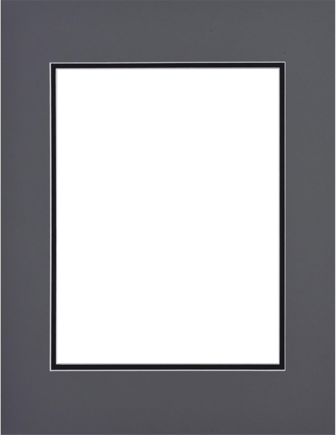 16" x 20" Zinc Gray & Black Double Mat with 11" x 14" Opening by Studio ...