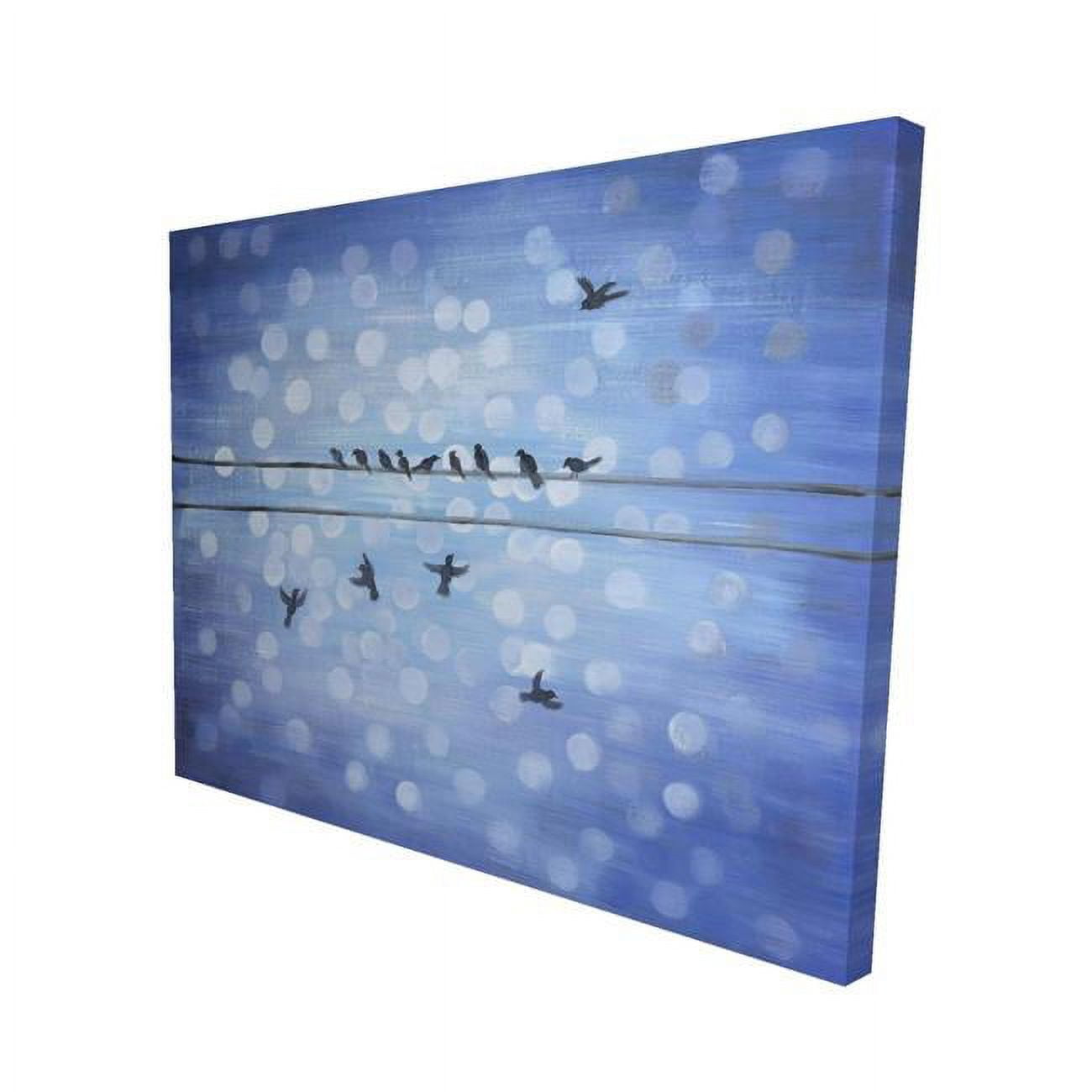16 x 20 in. Birds on A Wire with A Clear Blue Sky-Print on Canvas ...