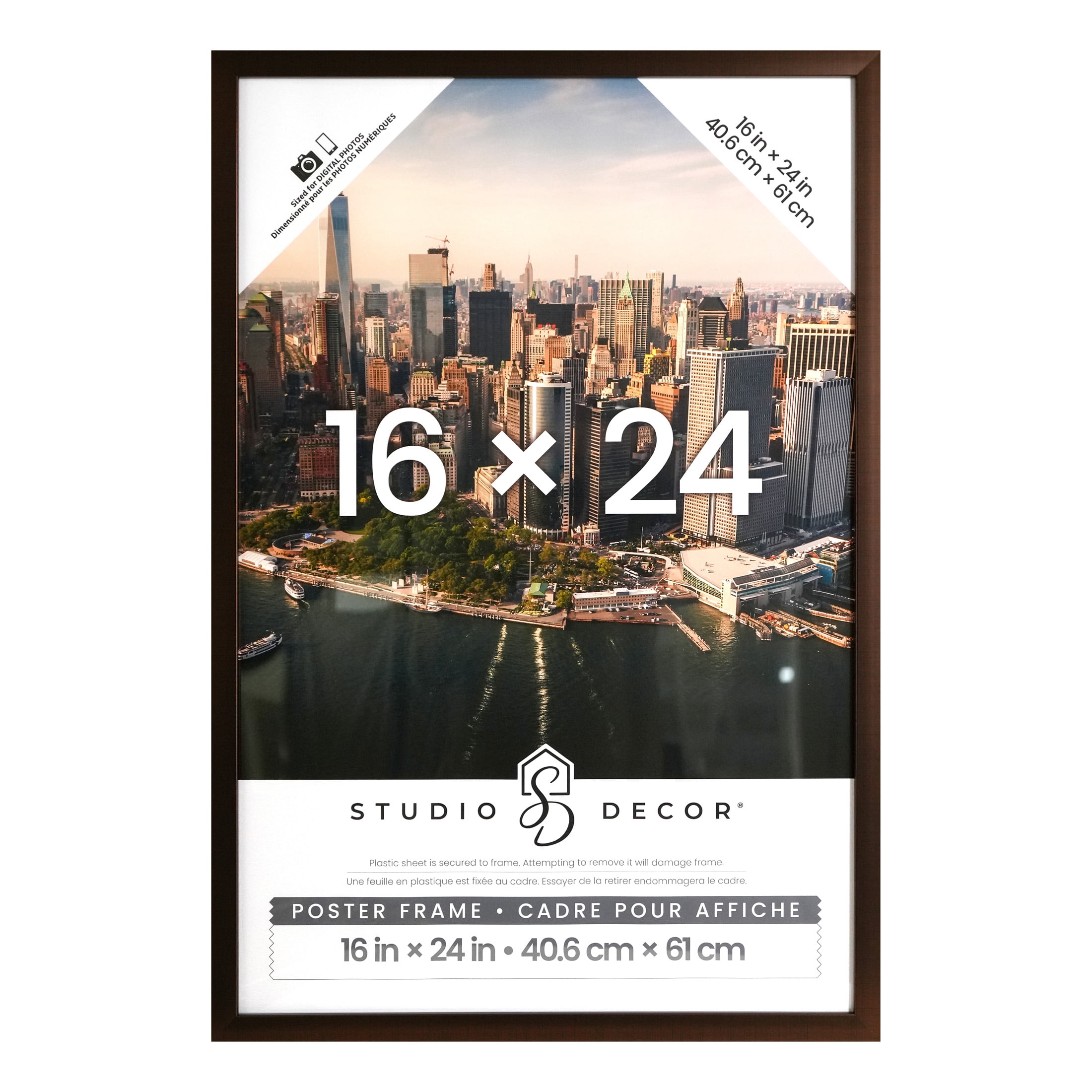 16" x 24" Bronze Poster Frame by Studio Décor - Includes Pre-attached ...