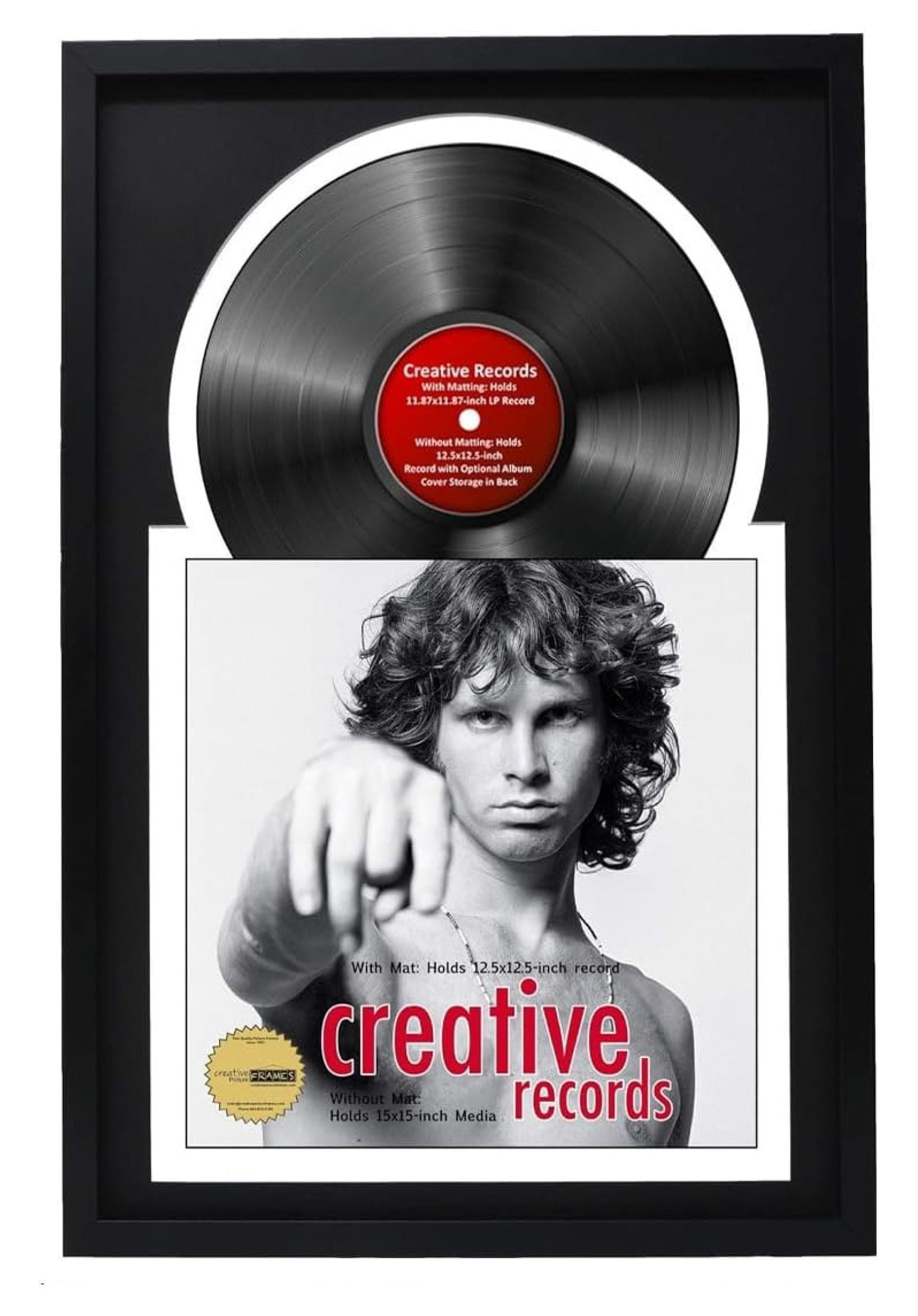 16" x 24" Jukebox Vinyl Frame Display with Double Black-White Matting ...