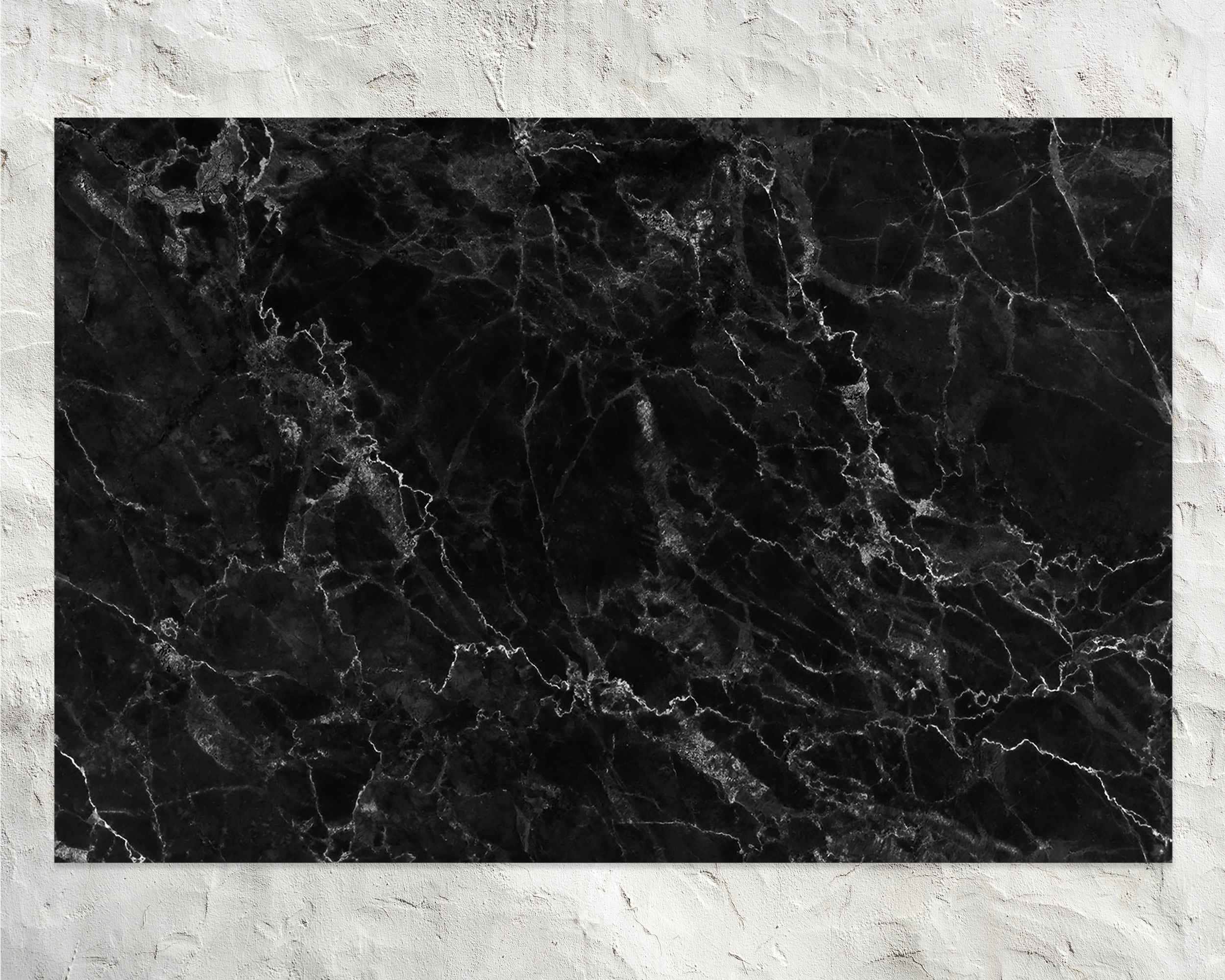 16" x 24" Obsidian Vein Marble Rug, Marble Mat, Blue and Black Floor ...