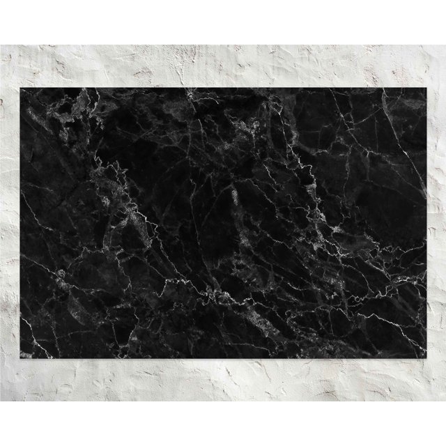 16" x 24" Obsidian Vein Marble Rug, Marble Mat, Blue and Black Floor ...