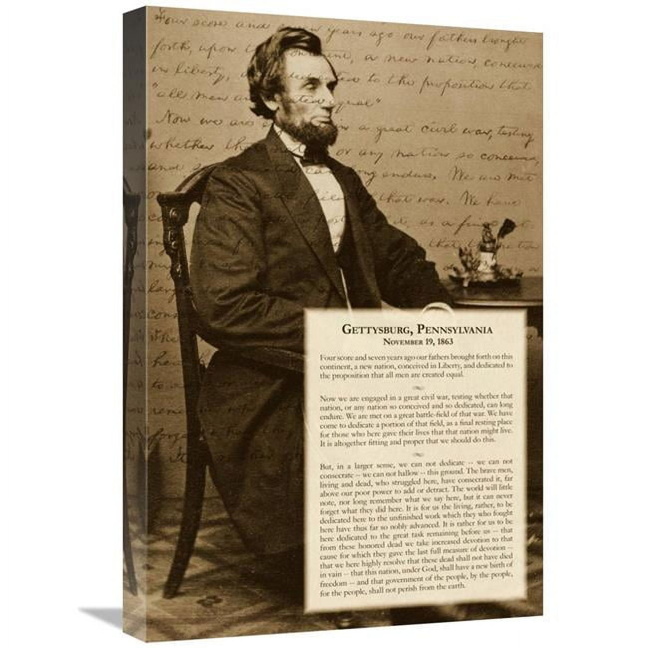 16 x 24 in. Abraham Lincoln - Gettysburg Address Art Print - Walmart.com