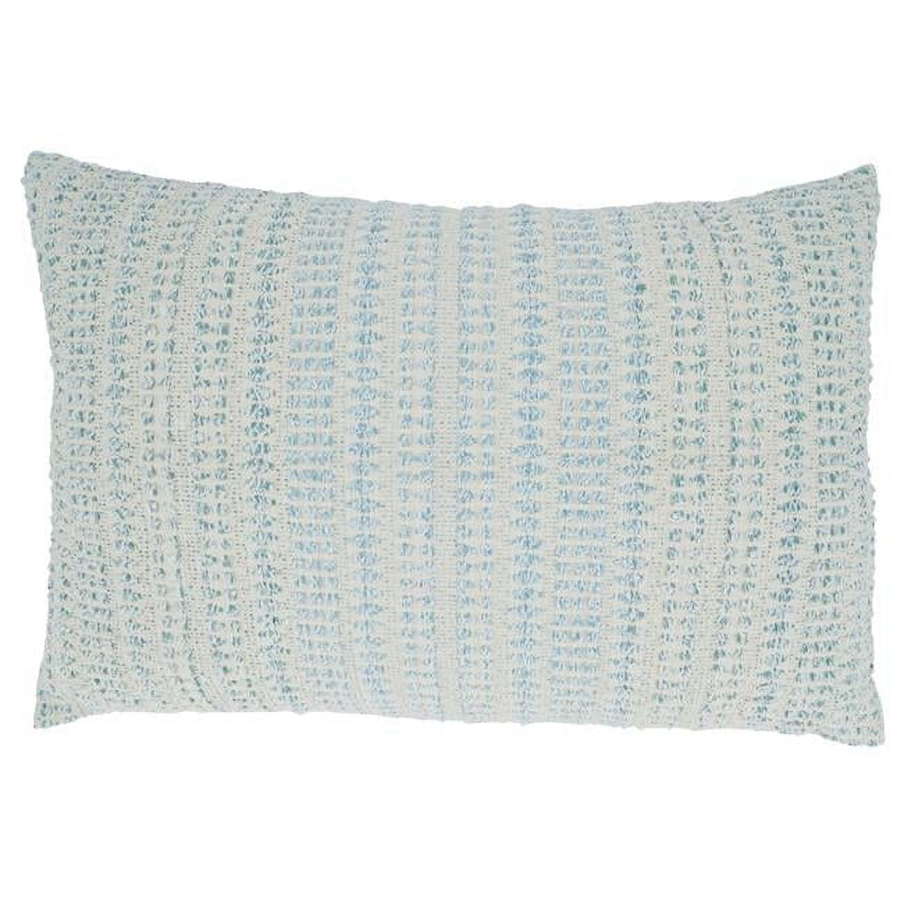16 x 24 in. Woven Line Oblong Throw Pillow with Down Filling, Aqua ...