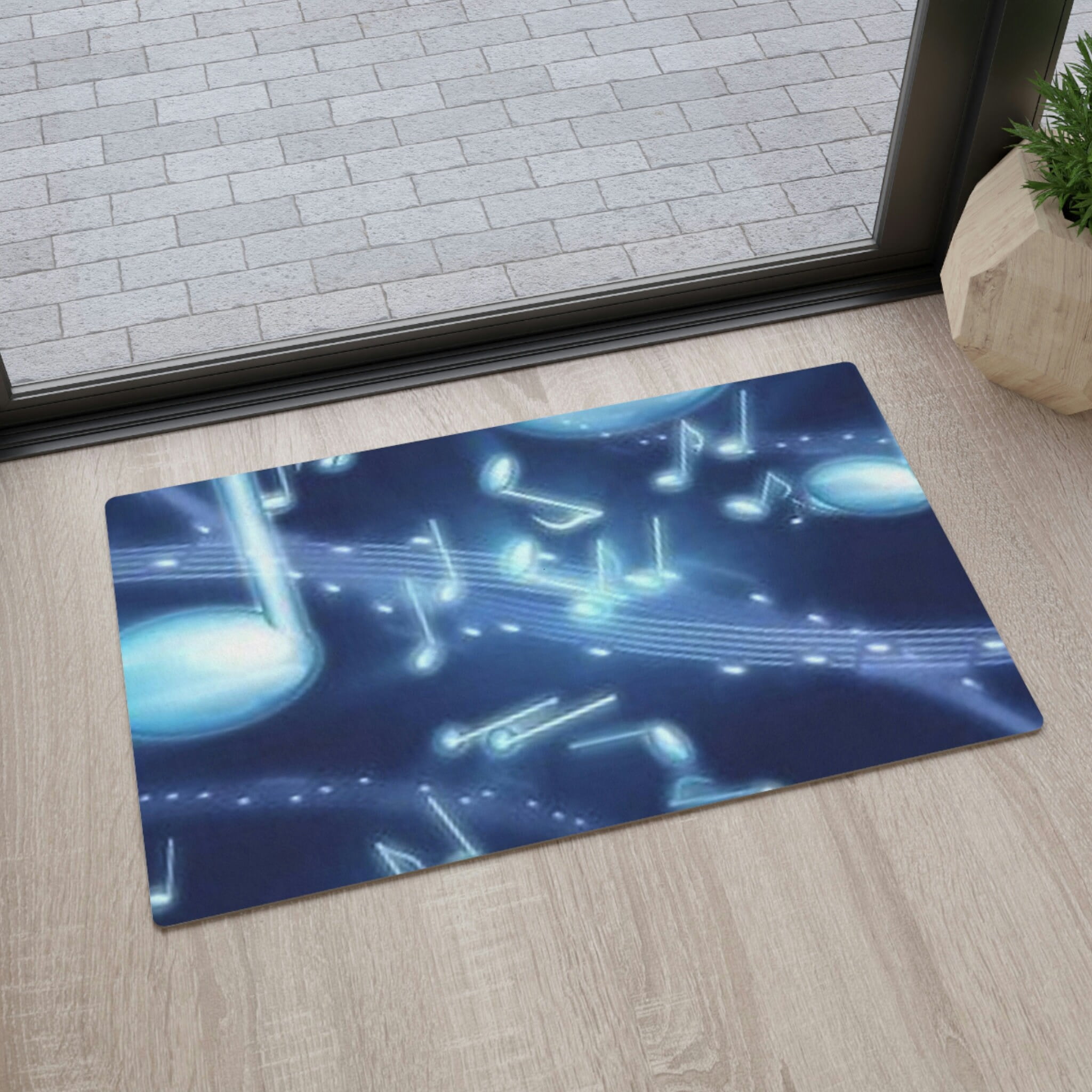 16" x 24" music notes floor mat, music theme floor mat, music lover ...