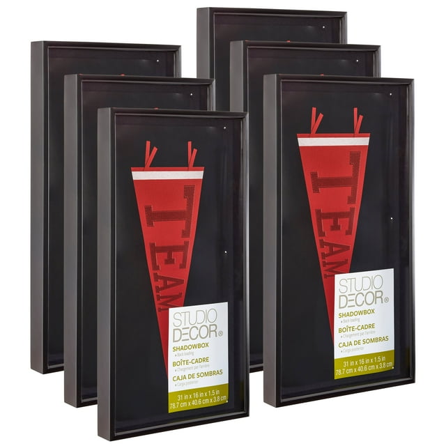 16" x 31" Black Shadow Box by Studio Décor - Memory Box Display Case ...