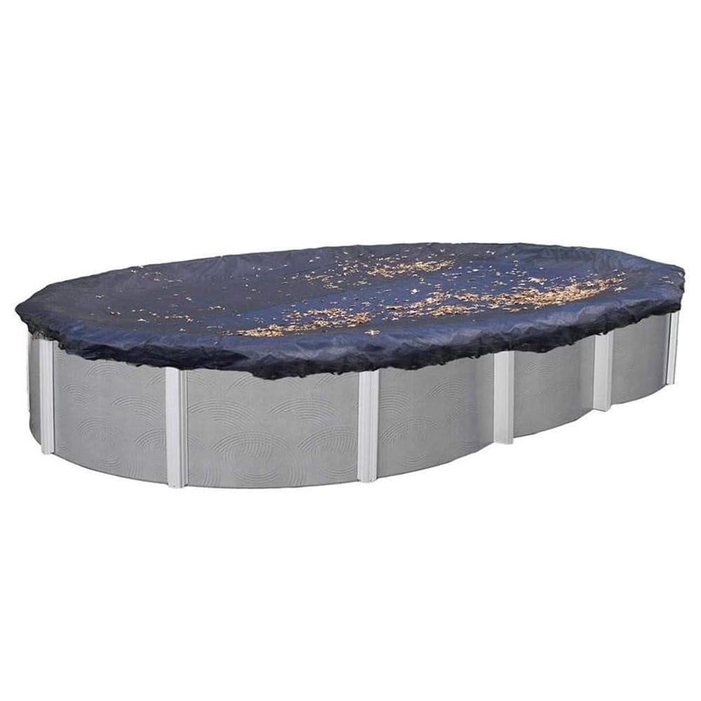 16 x 32 Foot Oval Pool Winter Cover with Double Stitched Borders ...