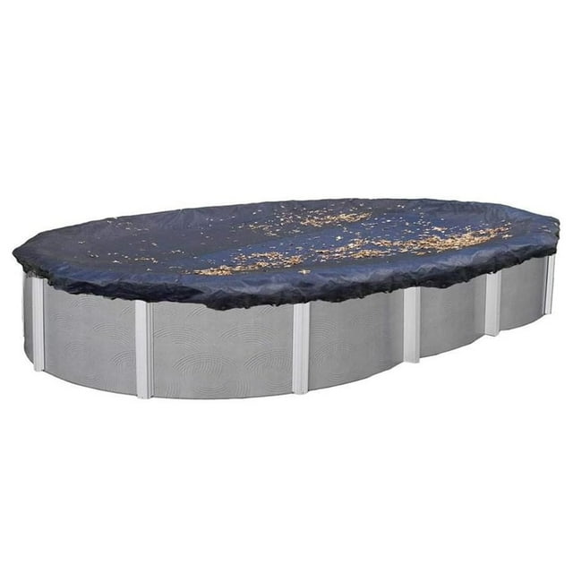 16 x 32 Foot Oval Pool Winter Cover with Double stitched borders and ...