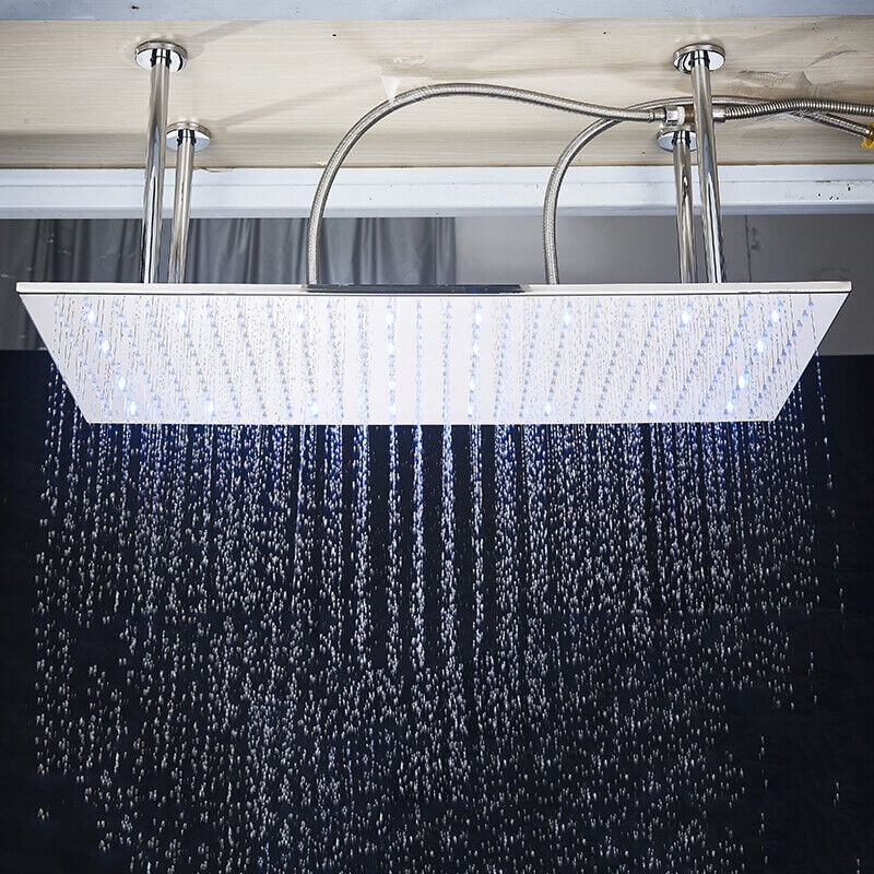 16" x 32" LED Rain Shower Heads Large Shower Head Square Shower Head ...