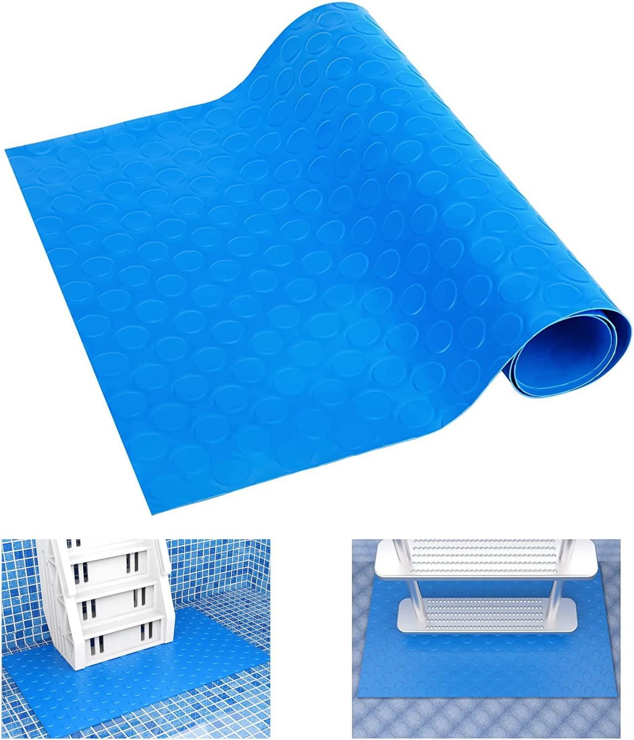 16" x 36" Pool Ladder Mat-Large Swimming Pool Step Mat with Non-Slip ...