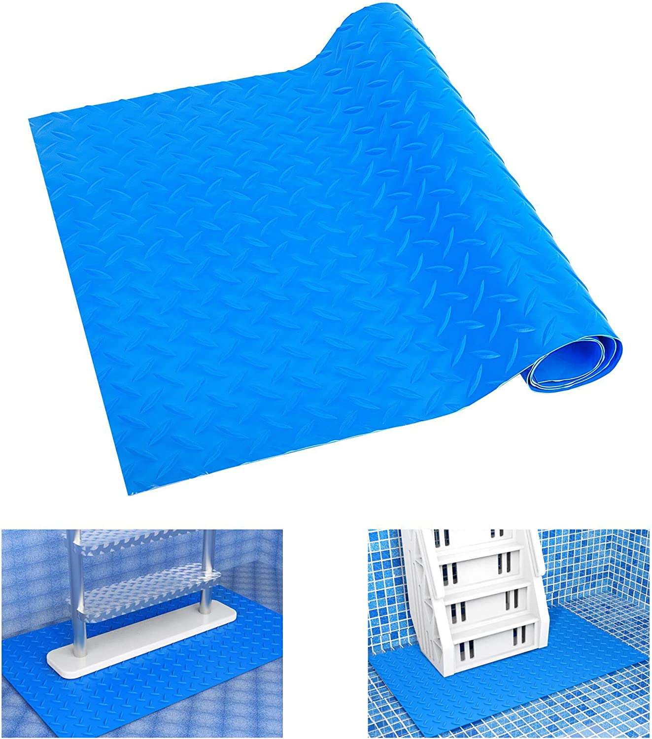 16" x 36" Pool Ladder Mat-Large Swimming Pool Step Mat with Non-Slip ...