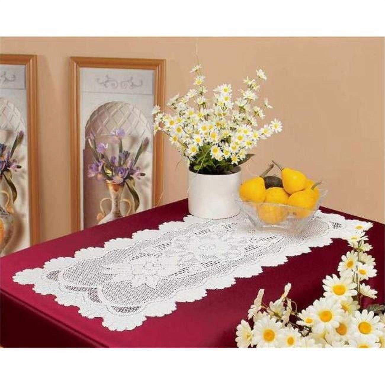 16 x 36 in. European Lace Table Runner, Ivory - Walmart.com