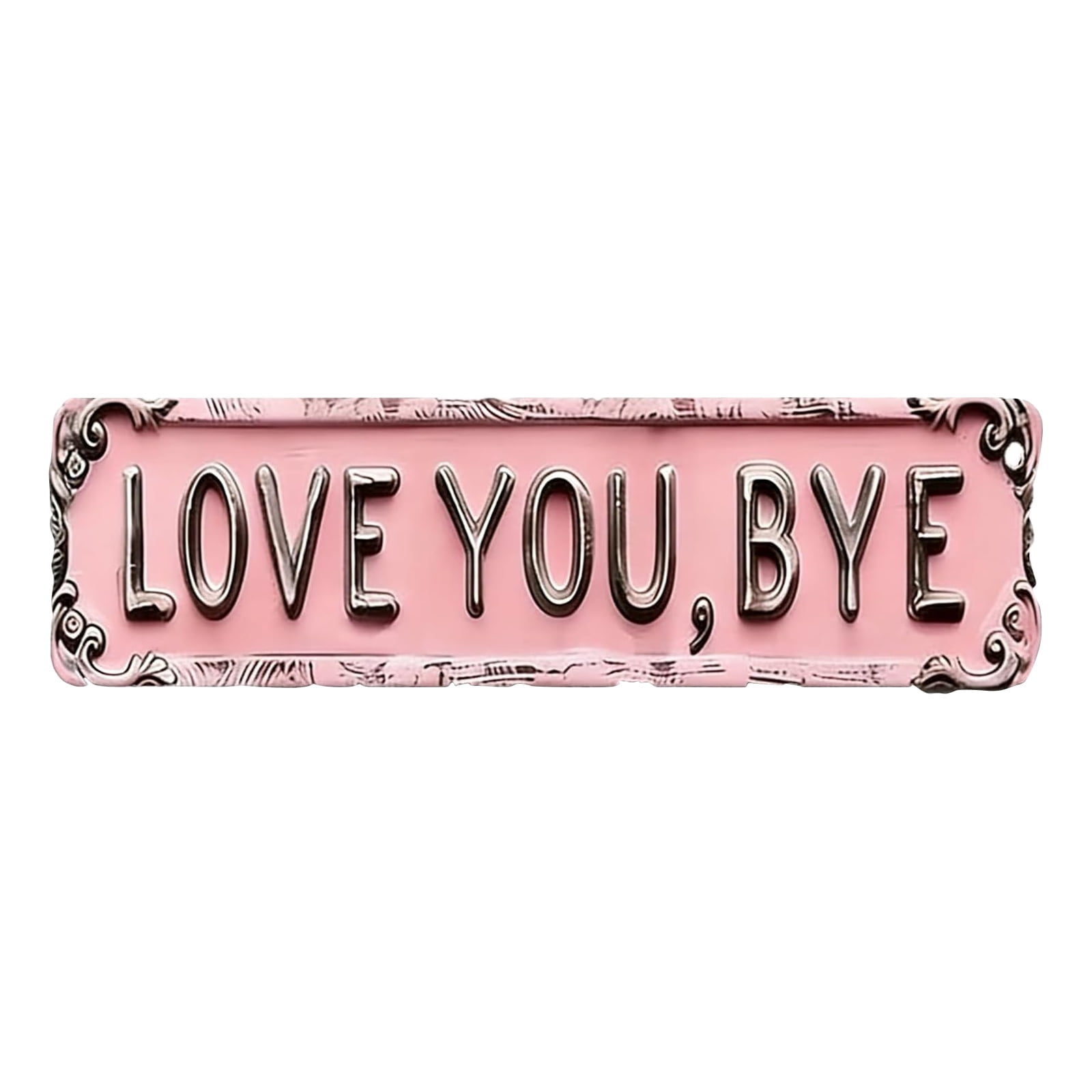 Love You Bye Sign Wall Decor, 16 x 4 Inch Vintage Wooden Street Sign ...
