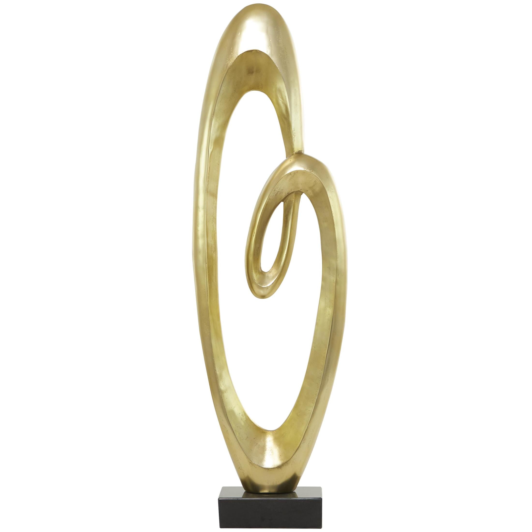 Free Shipping! DecMode 16x52 Gold Aluminum Swirl Abstract Sculpture ...