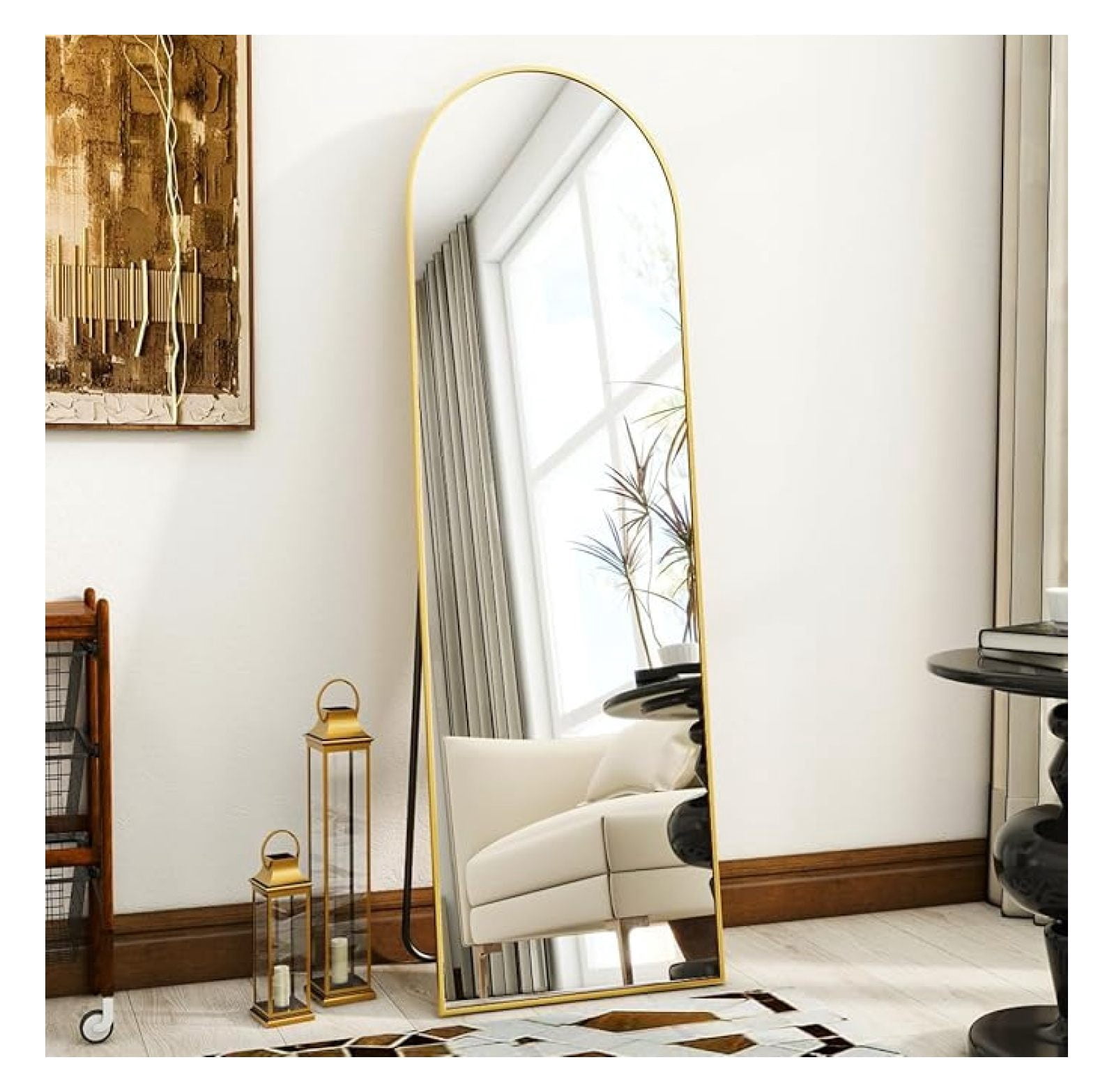 16 x 59 inch Arched Full Length Mirror, Arch Floor Mirror Full Length ...
