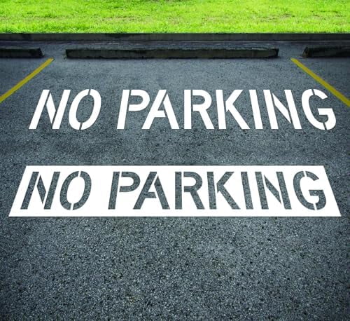 16"x104" No Parking Silicone Stencil, 11.8" Tall Letters Pavement Sign ...
