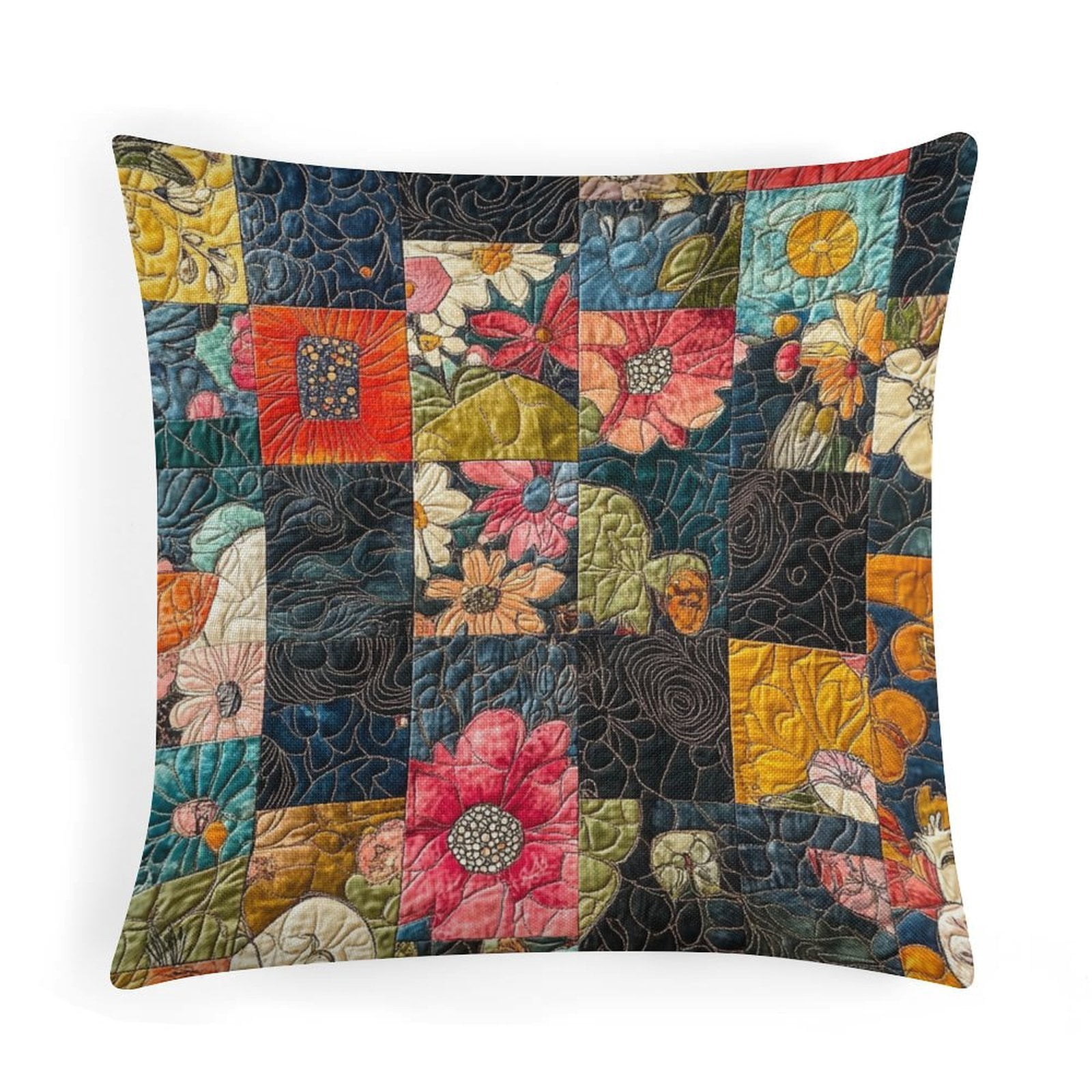 16"x16" Cushion Covers Colorful Floral Designs Patchwork Modern Sofa ...