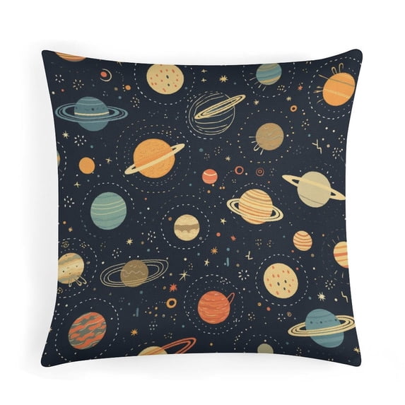 16"x16" Cushion Pillow Cover Solar System Pattern Linen Cushion Case ...