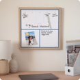 16"x16" Flat Front Wood Frame Dry Erase Weekly Natural - Walmart.com